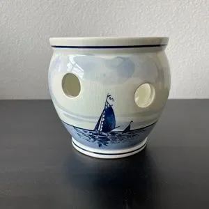 Delft | Accents | Handpainted Delft Holland Crocus Bowl Planter ...